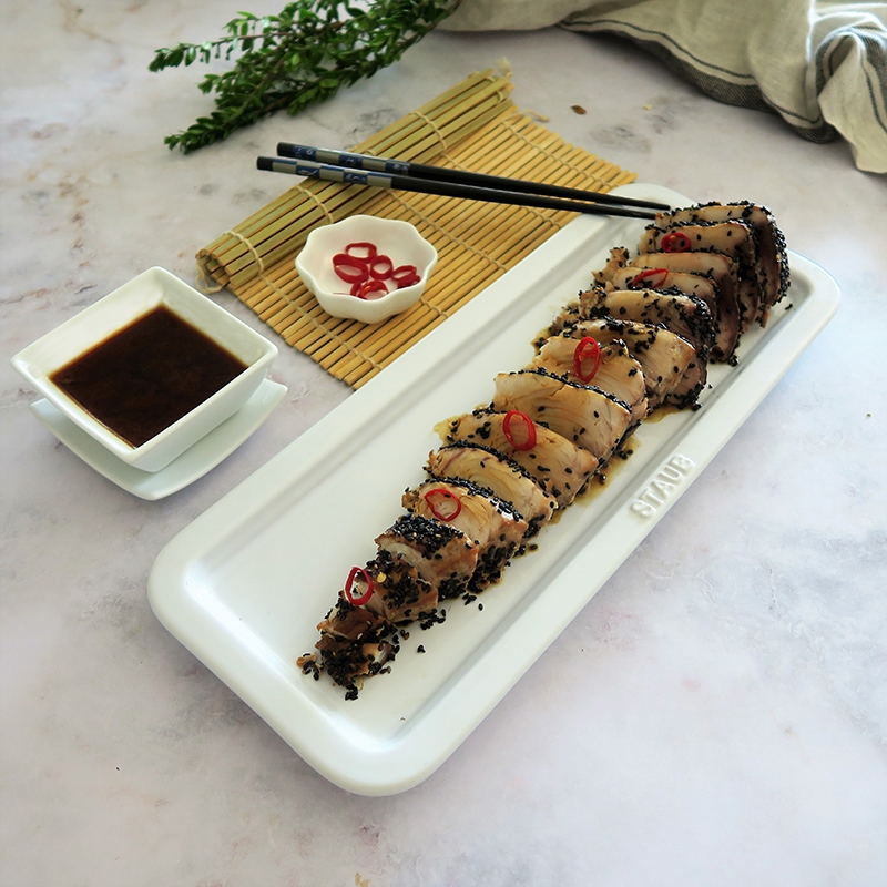 Stuffed beef shank roasted au jus