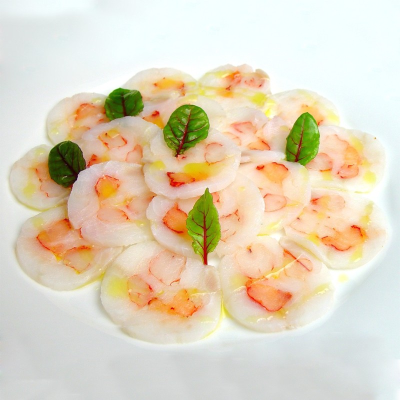 Hake and prawn carpaccio