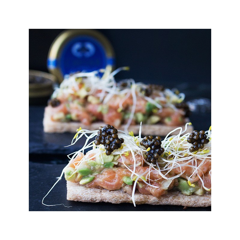 Tartar de salmón con Caviar del Tíbet | Recetas Mariskito